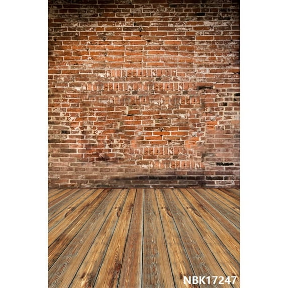 Brick Wall Wooden Floor Photophone Photocall Grunge Portrait ...