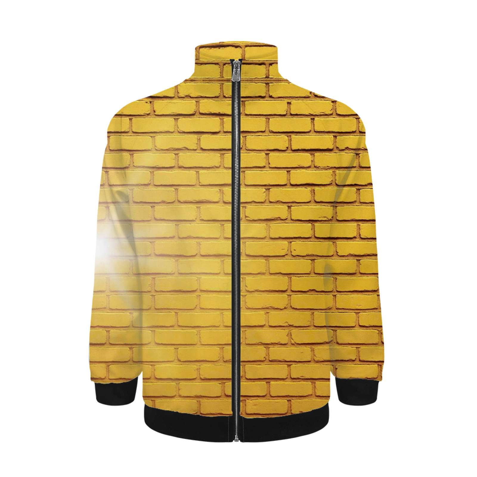 Brick Wall, Yellow Brick Stone Wall Sunlight Jacket Men's Street Cool ...