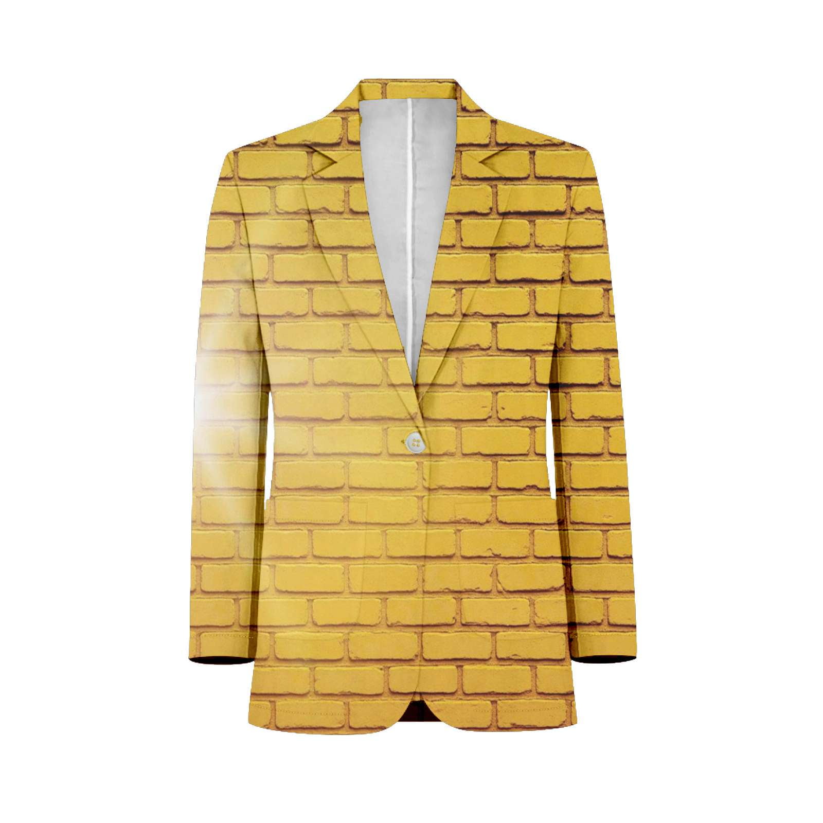Brick Wall, Yellow Brick Stone Wall Sunlight Mens Suits Shawl Collar ...