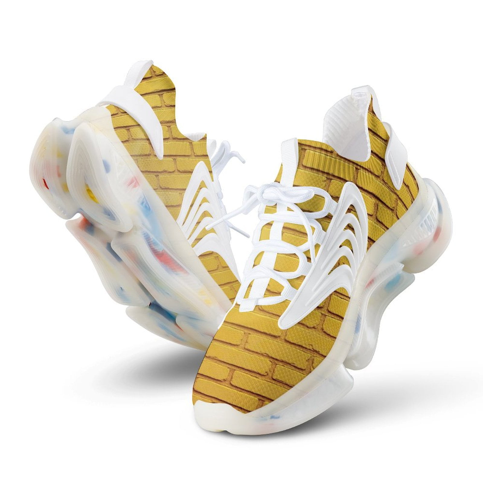 Brick Wall, Yellow Brick Stone Wall Sunlight Walking Shoes for Men ...
