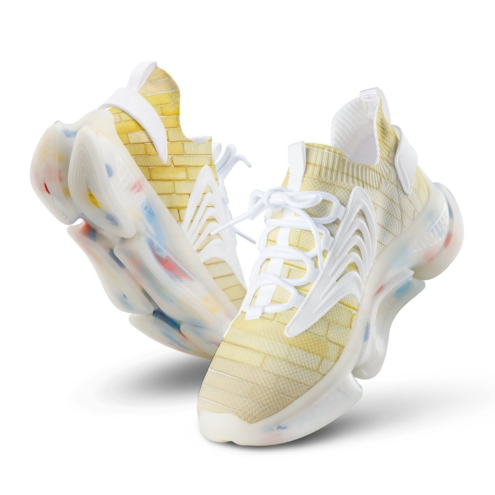 Brick Wall, Yellow Brick Stone Wall Walking Shoes for Men Woman ...