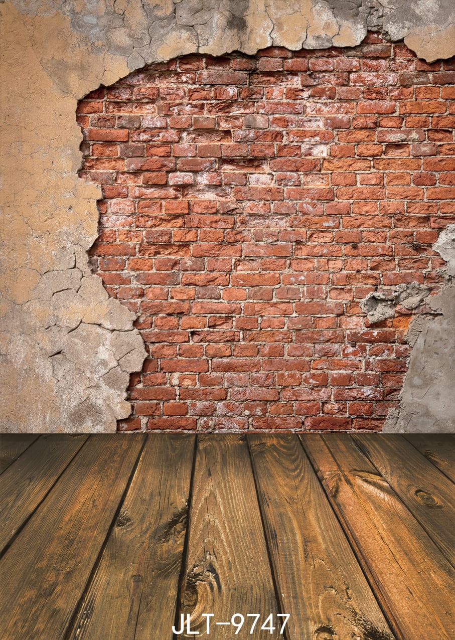 Brick Wall with Wooden Floor Photography Backdrops Computer Printed ...
