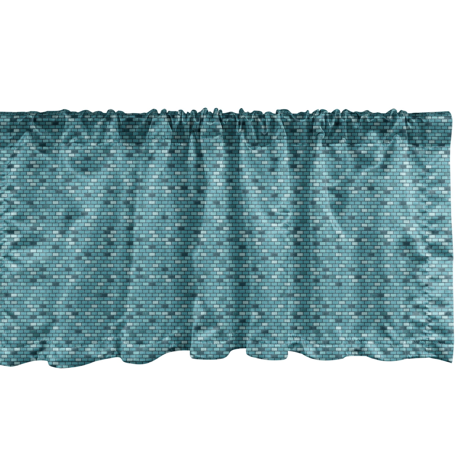 Brick Window Valance Pack of 2, Construction Pattern of Monotone Street ...