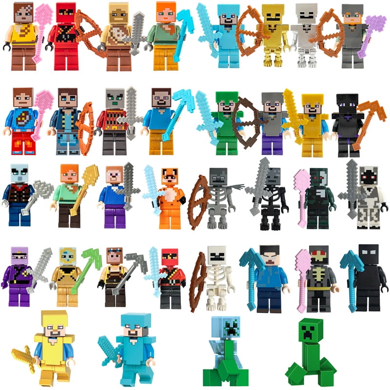 BrickWonders Pixel style game Minifigure Pack – 36PCS Archers, Skeleton ...