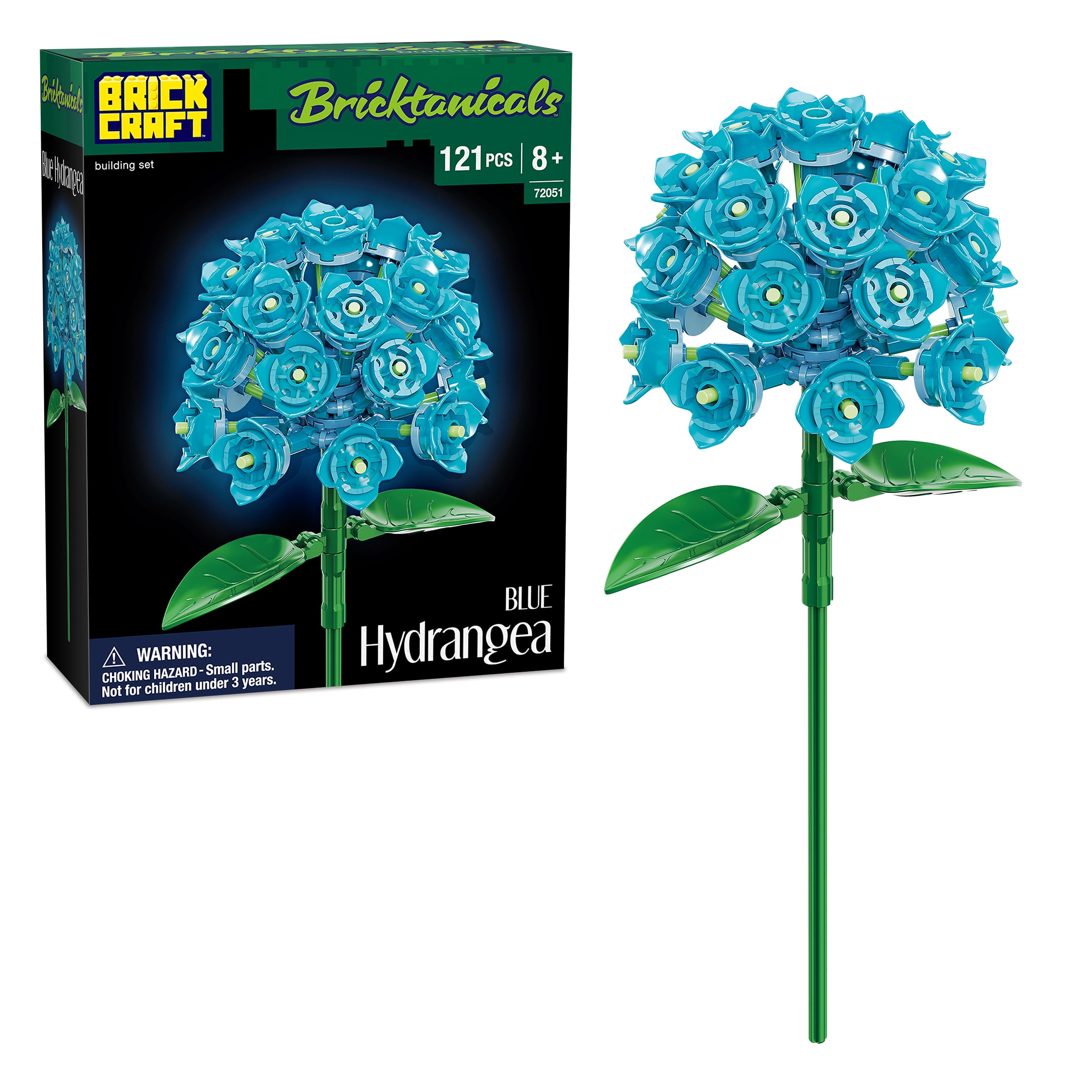 Brickcraft Hydrangea Flower Buildable Kit, 121-Piece Artificial Flower ...