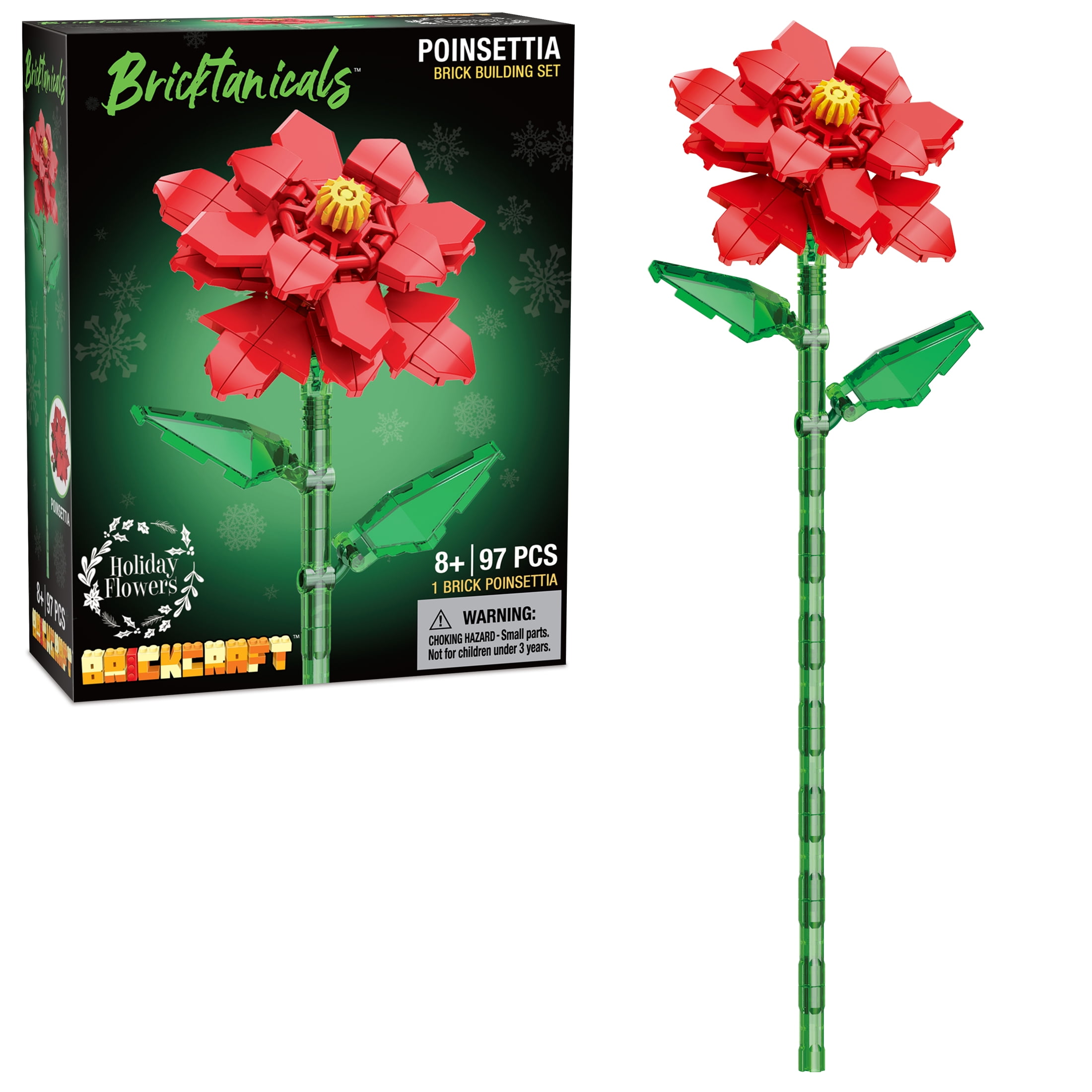 Brickcraft Bricktanicals Poinsettia Brick Building Kit (97-Plastic ...