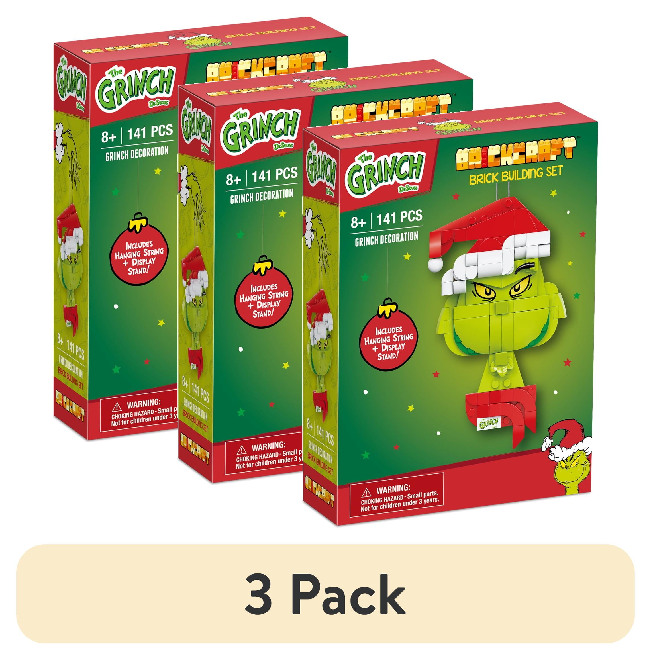 (3 pack) Brickcraft Grinch Decoration Brick Building Kit (141-Plastic ...
