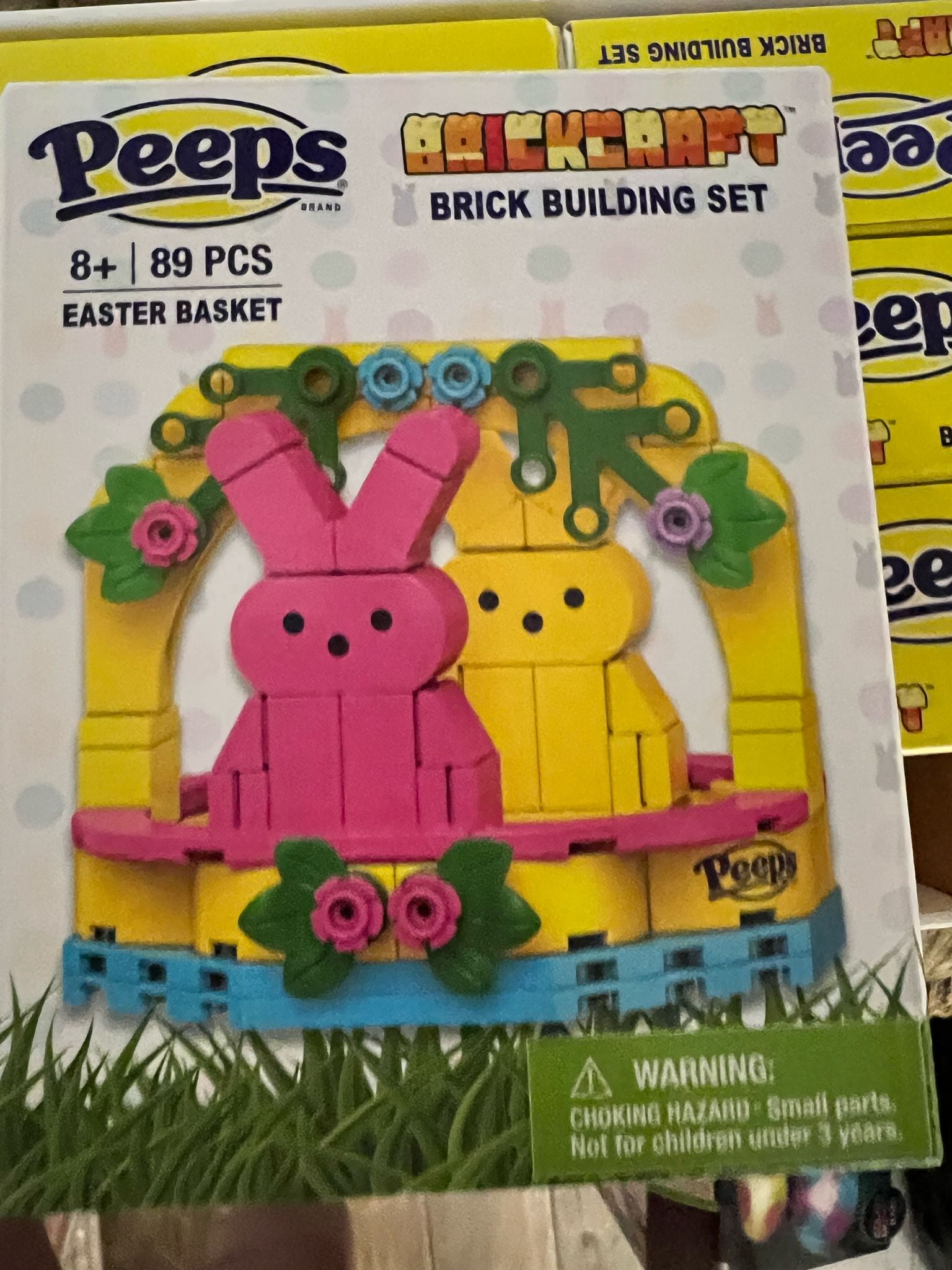Brickcraft Peeps Easter Basket Building Kit 89-Piece Pink & Yellow ...