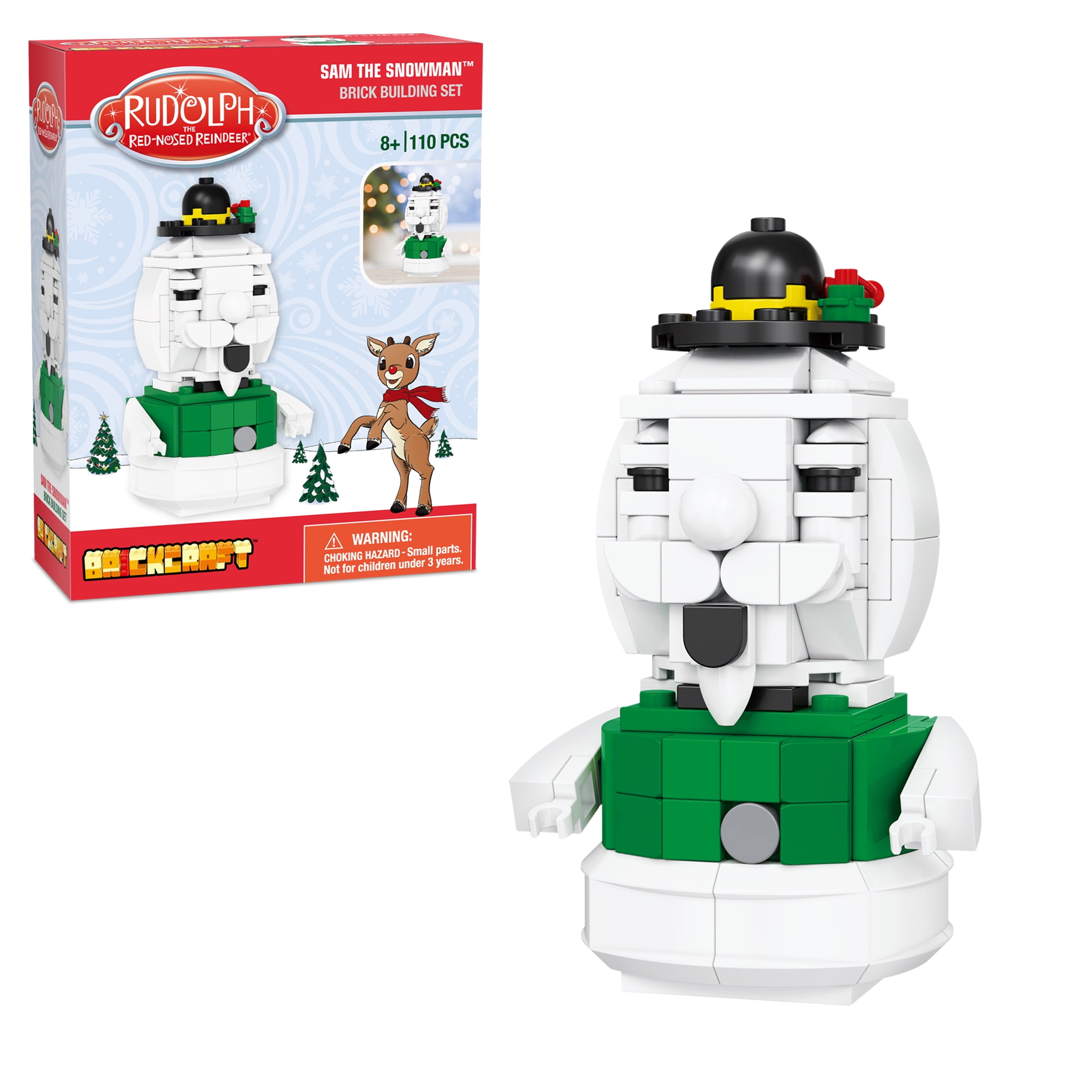 Brickcraft Rudolph Sam the Snowman Brick Building Kit (110-Plastic ...