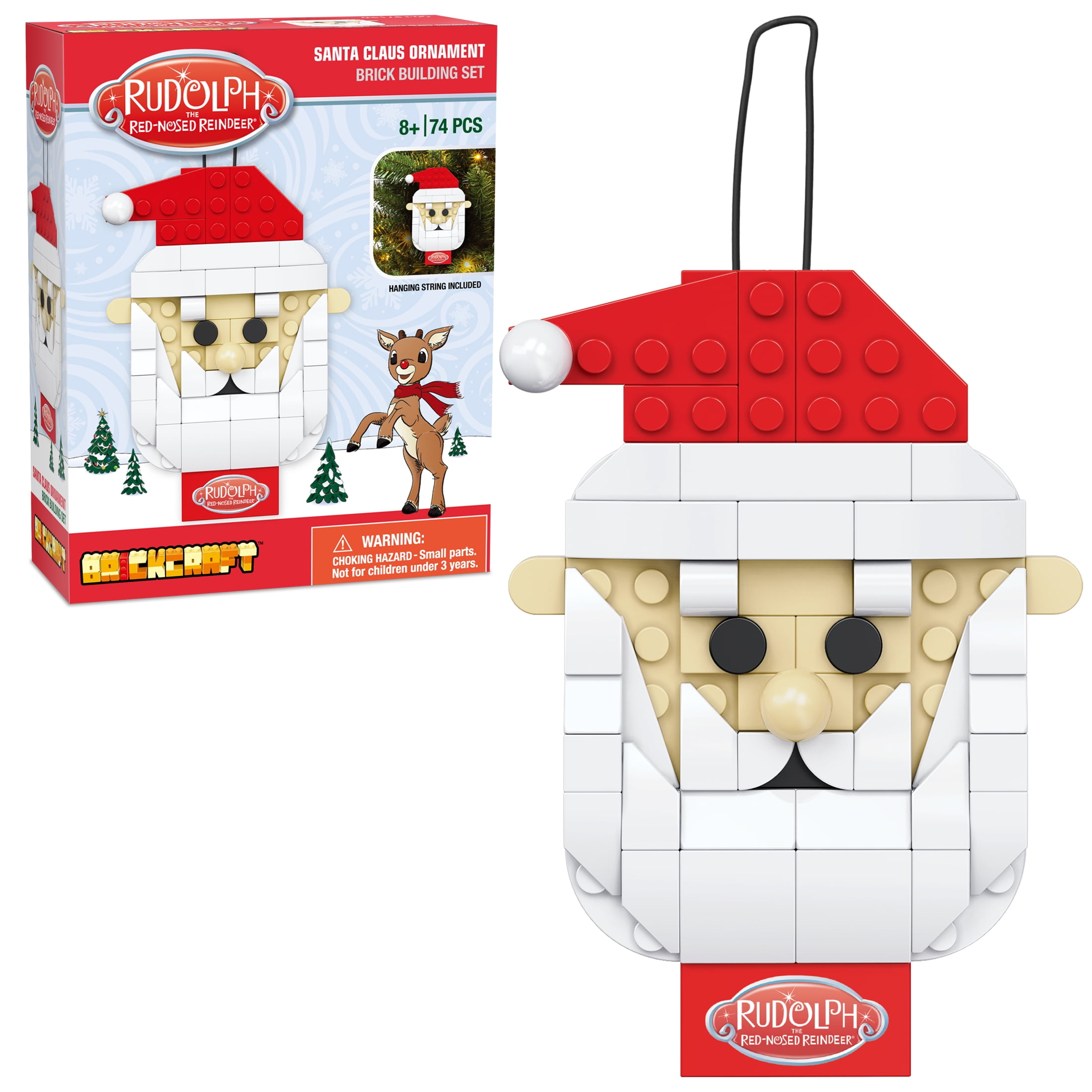 Brickcraft Rudolph Santa Claus Ornament Brick Building Kit (74-Plastic ...