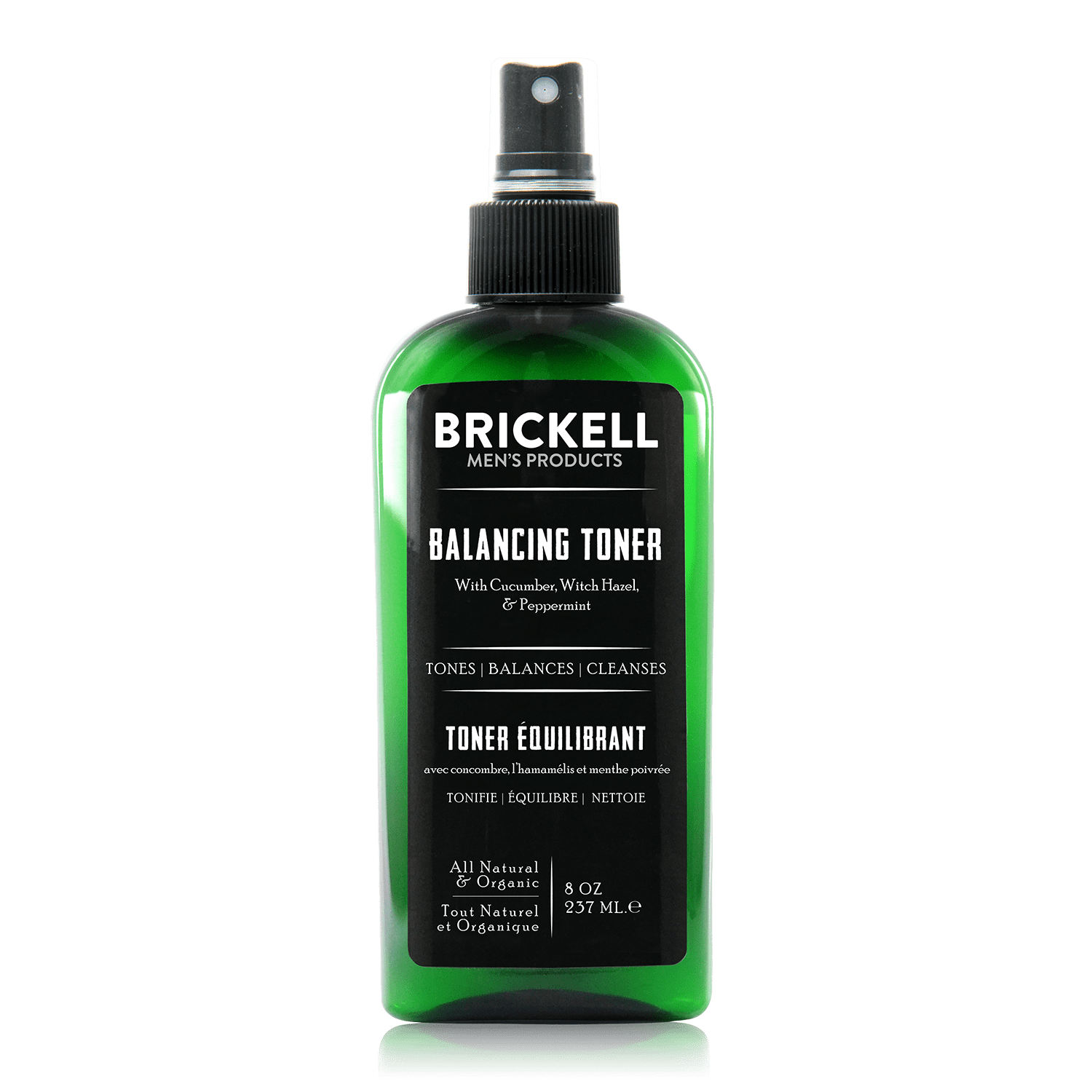Brickell Men's Balancing Toner, Natural & Organic, Witch Hazel, 8oz ...