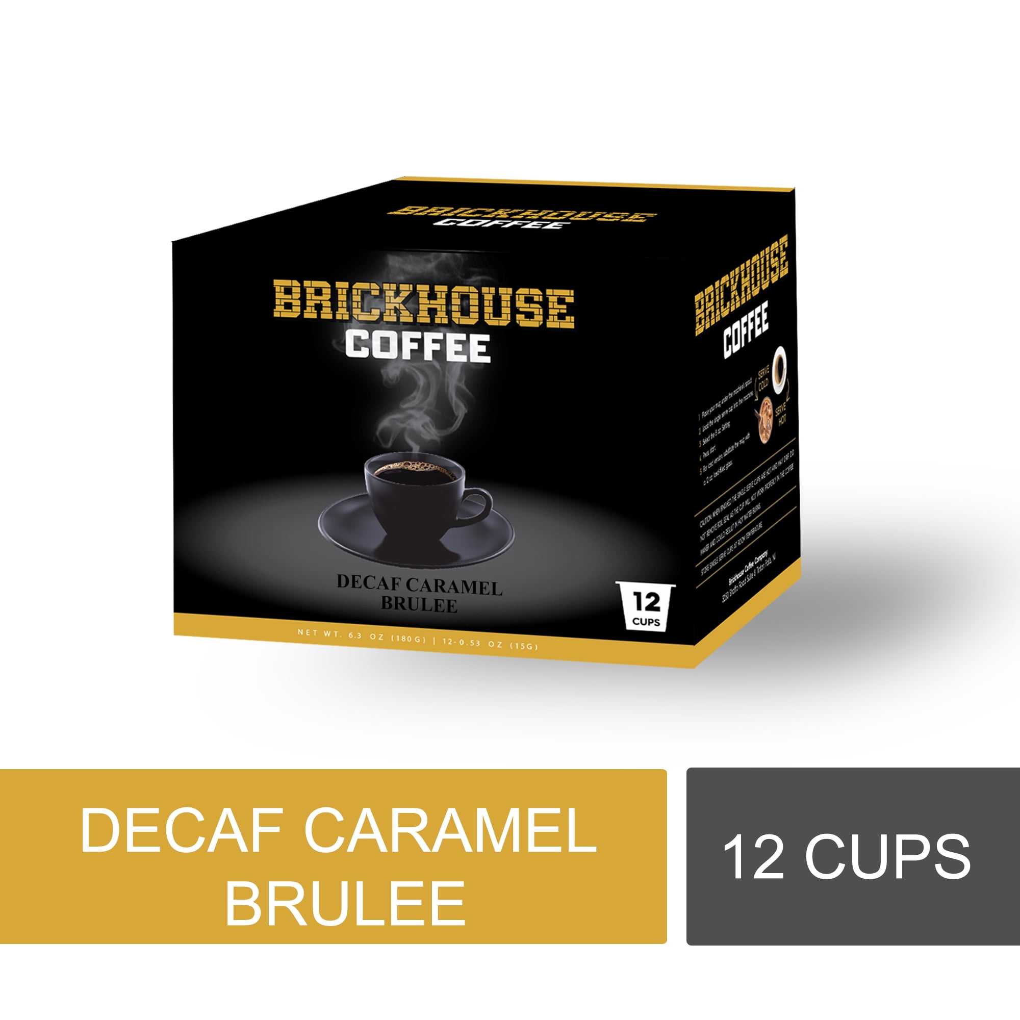 Brickhouse Decaf Caramel Brulee Single Serve Cups, 12 Count - Walmart.com