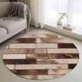 Bricks Patchwork 3FT Round Area Rugs Western Ethnic Abstract Brown ...