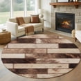 Bricks Patchwork 6FT Round Area Rugs for Living Room Western Ethnic ...