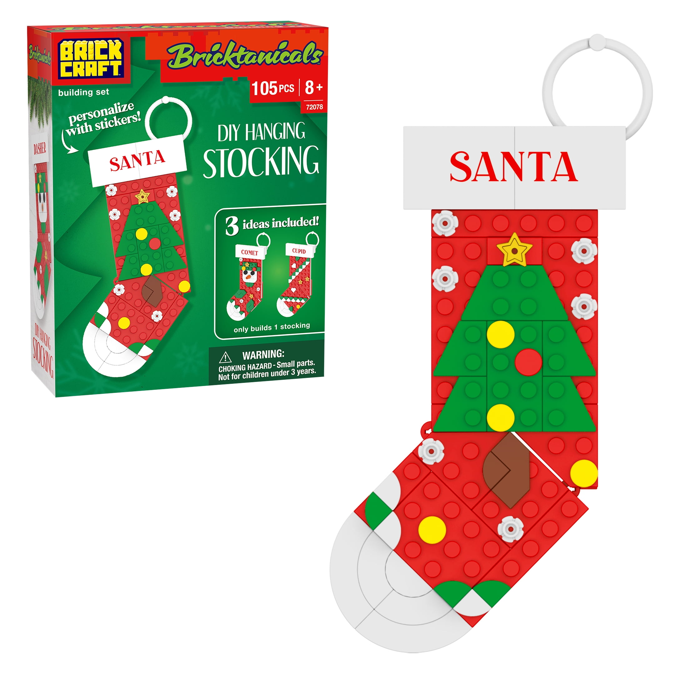 Brickcraft Bricktanicals DIY Hanging Stocking Building Kit (105-Piece ...