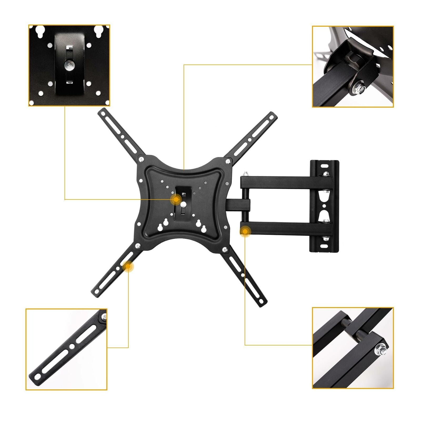 Bricologht TV Wall Mount Swivel and Tilt, Full Motion TV Bracket with ...
