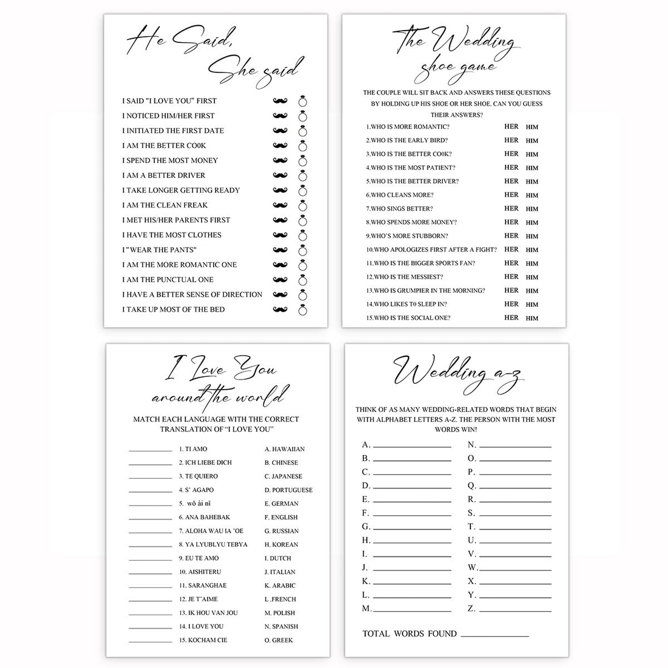 Bridal Bliss Game Collection - Engaging and Fun Wedding Shower ...