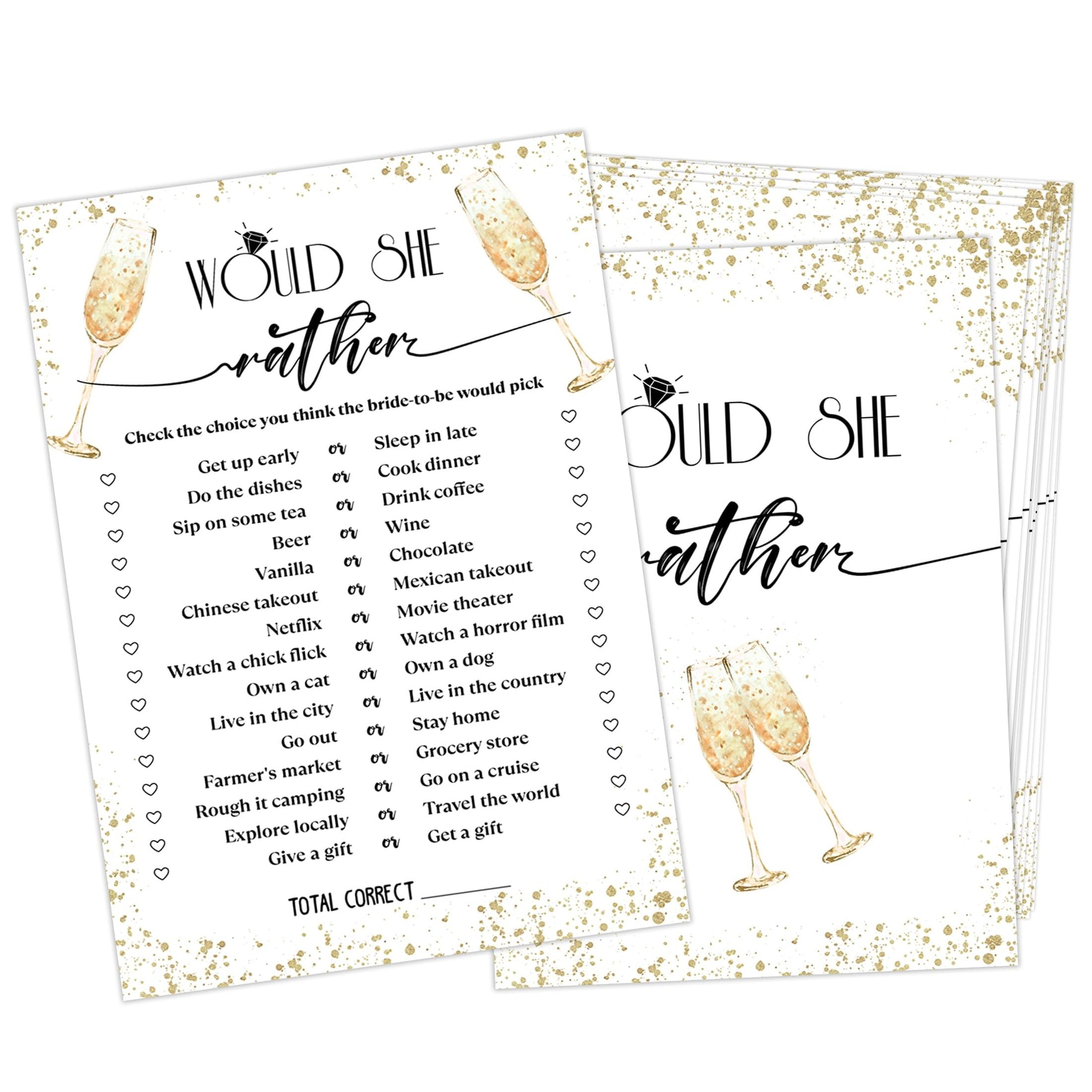 Bridal Bliss Game Set: 30 Engaging Cards for Wedding Showers and ...