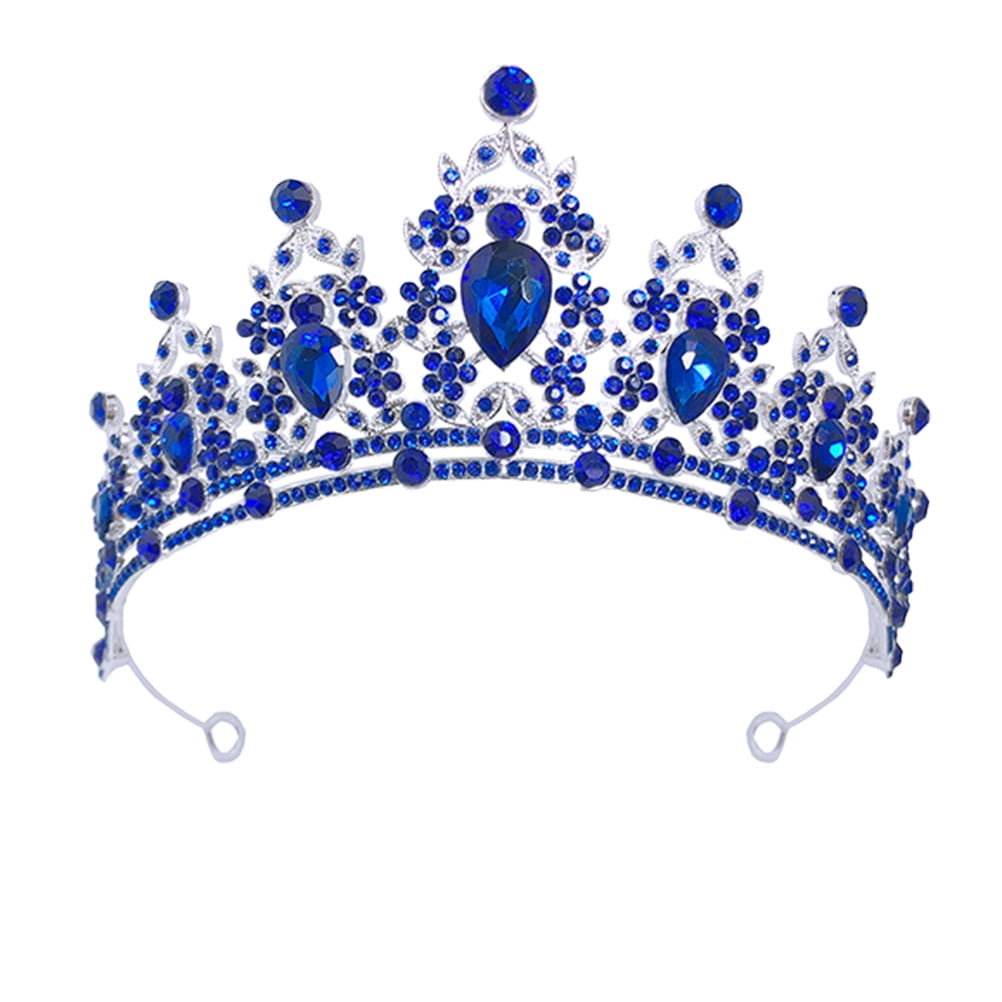 Bridal Crown Wedding Rhinestones Tiara Royal Hair Ribbons Headgear ...