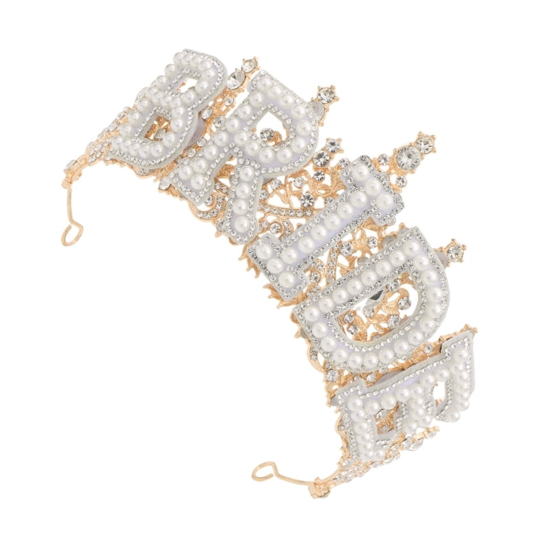 Bridal Crowns Crystal Elegant Rhinestones Hairband Pearls Bridal ...