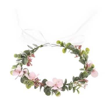 CoCopeaut Women Rose Floral Flower Crown Headband Rose Halo Wreath ...