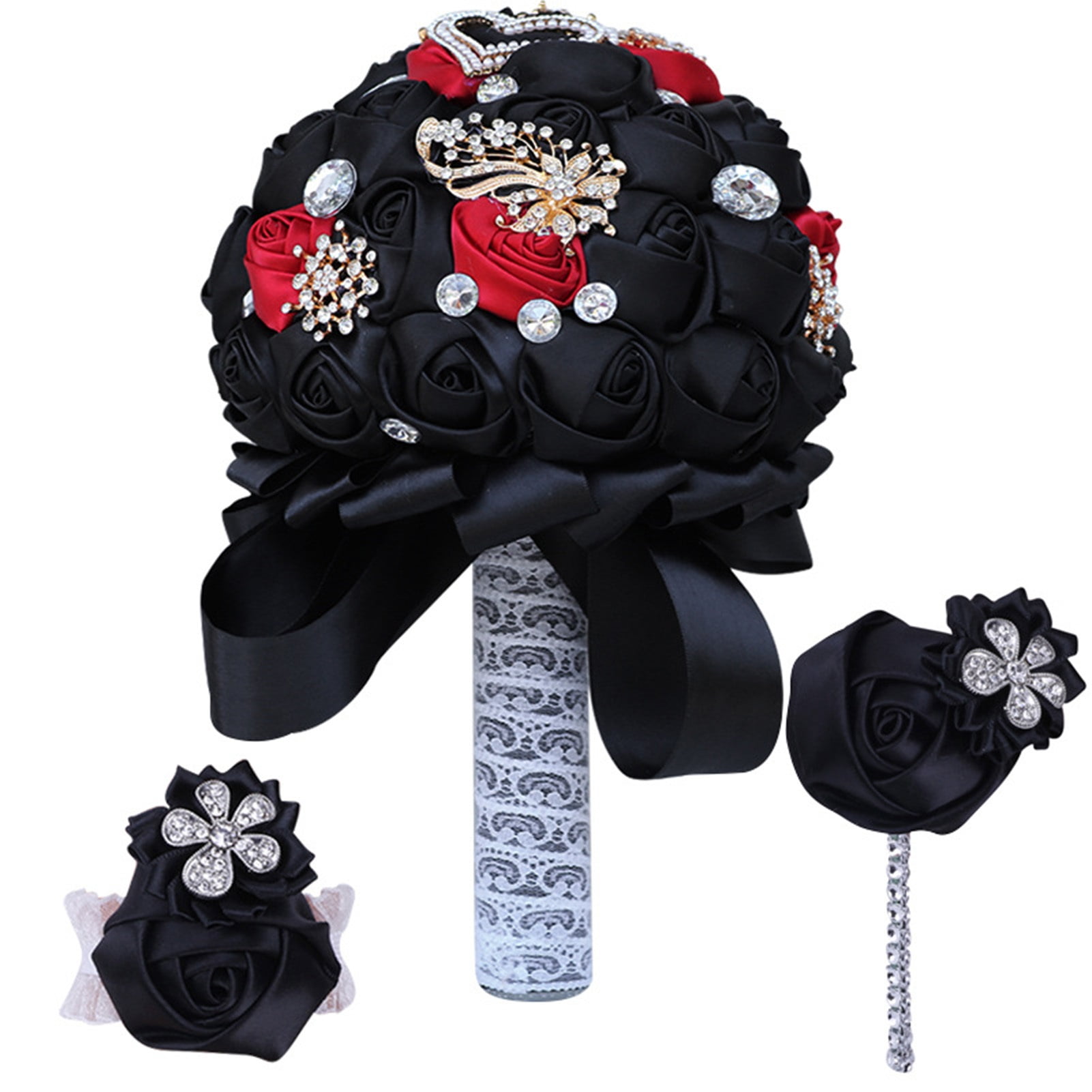 Bridal Rhinestone Bouquet,Home Brooch Jewelry Bouquet - Luxury Bridal ...