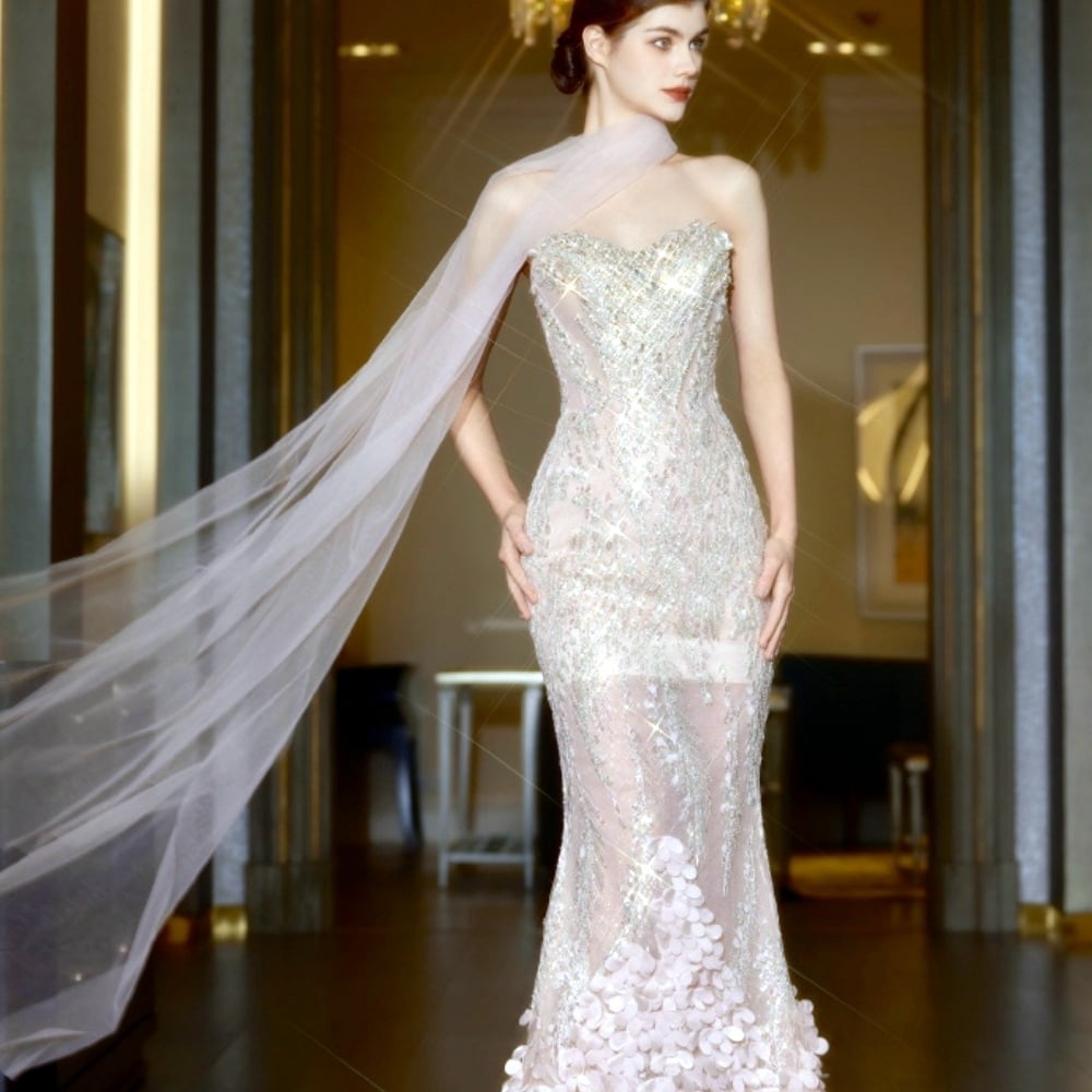 Bridal Shawl Women's Romantic Tulle Long Elegant Photography Accessory ...