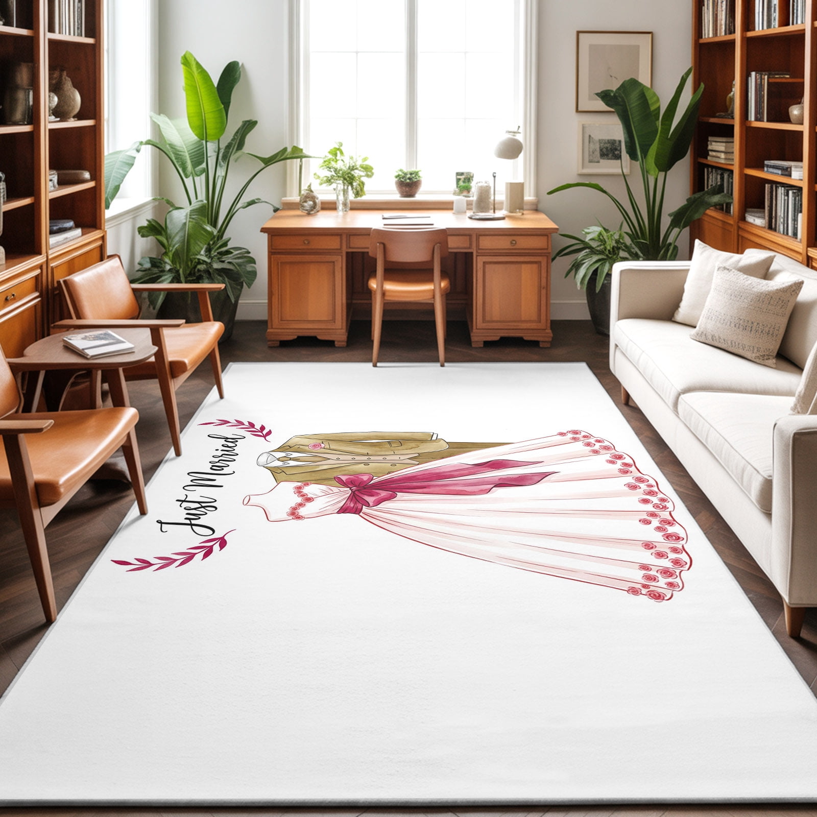 Bridal Shower 5'x7' Rug for Living Room Sofa and Coffee Table Layout ...