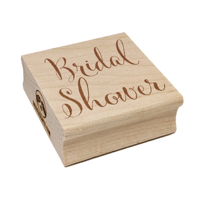 Bridal Shower Cursive Text Wedding Square Rubber Stamp Stamping ...