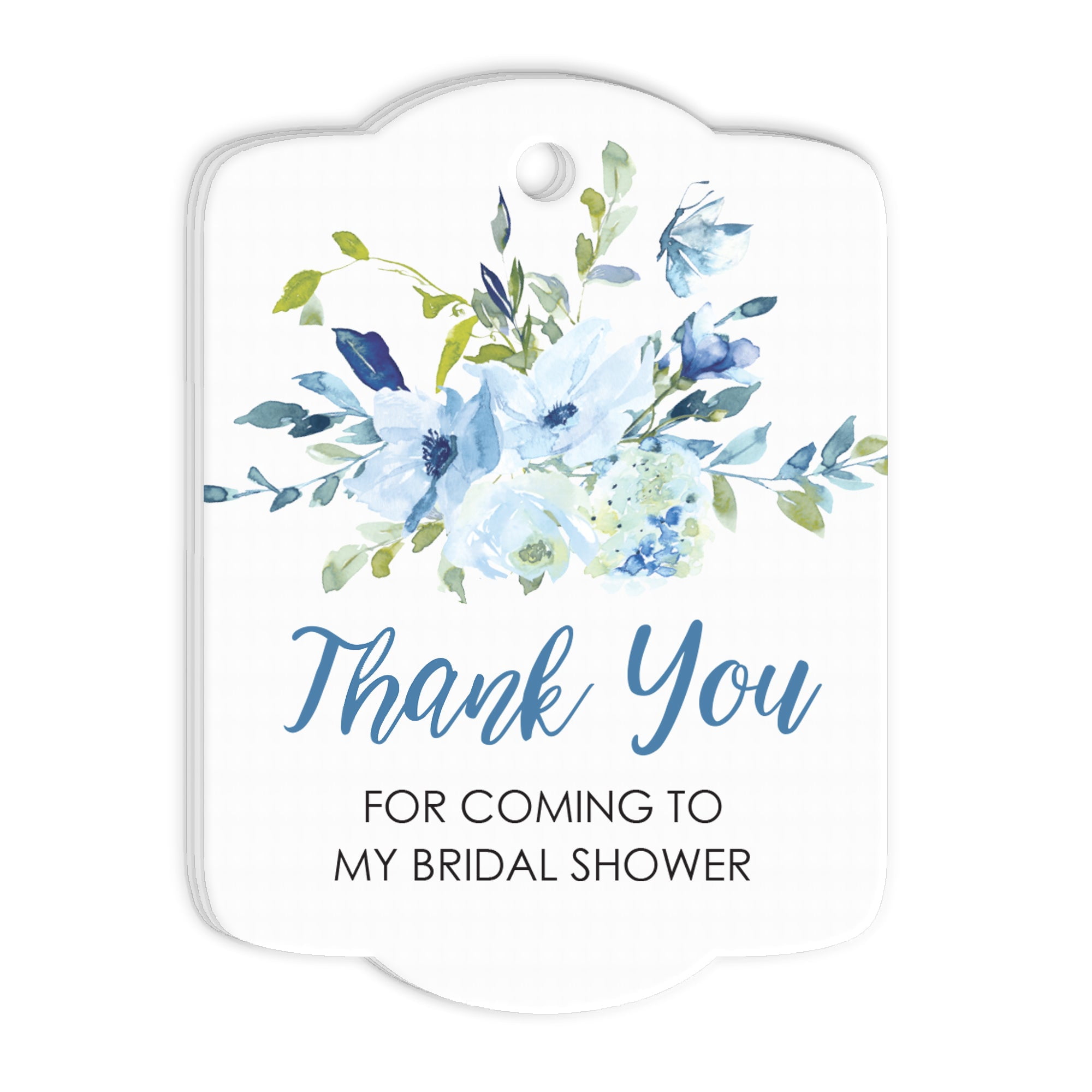 Bridal Shower Favor Tags Blue Floral Rounded Set of 24 - Walmart.com