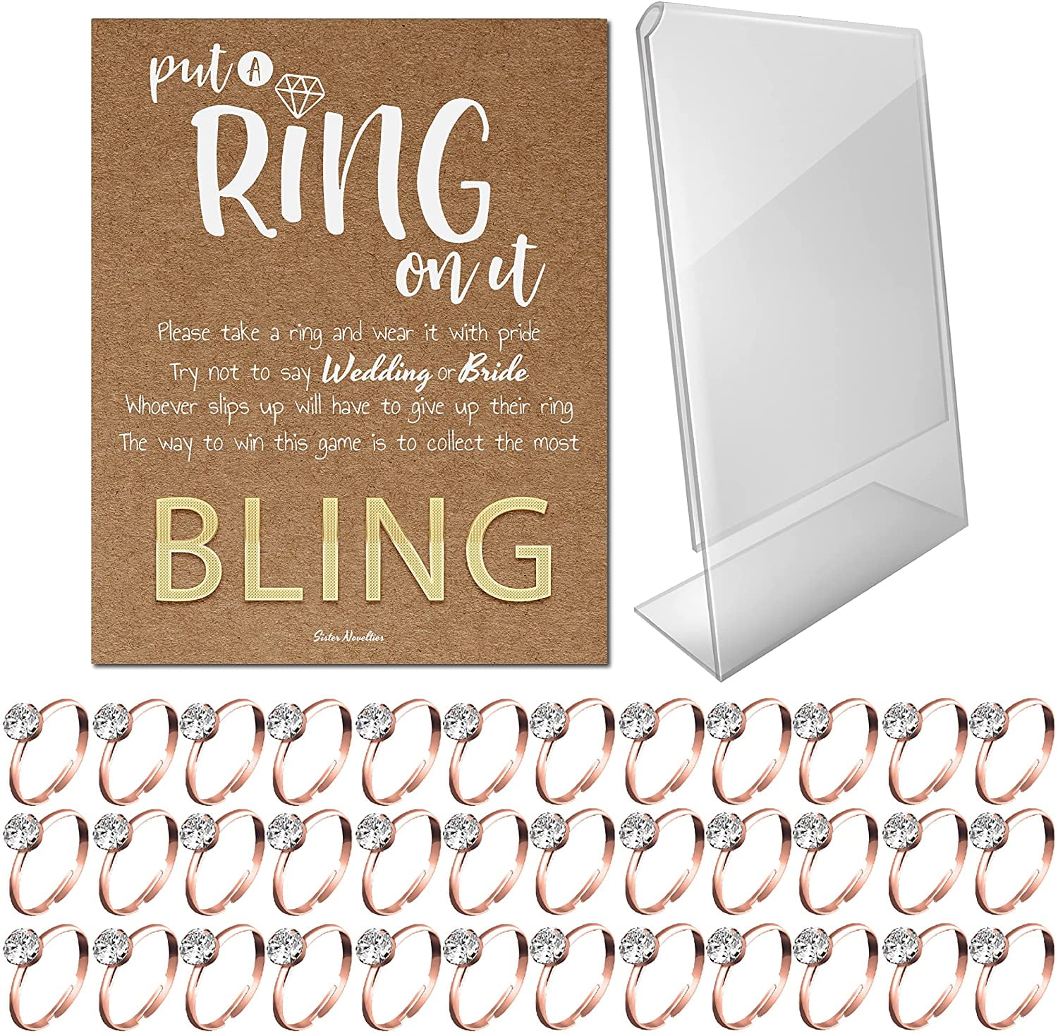 Bridal Shower Games - Put a Ring on It Bridal Shower Game with Fake ...