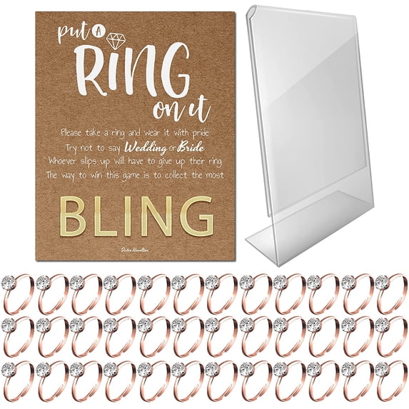 Bridal Shower Games - Put a Ring on It Bridal Shower Game with Fake ...