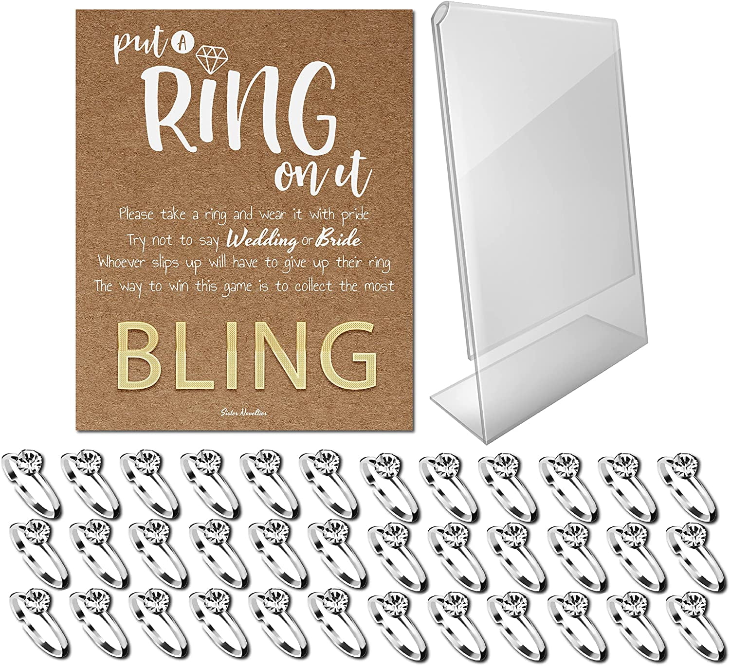 Bridal Shower Games - Put a Ring on It Bridal Shower Game with Fake ...