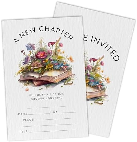 Bridal Shower Invitations - A New Chapter - 25 Watercolor Floral ...