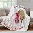 Bridal Shower Throw Blanket for Couch Just Married Wedding Dress Groom ...