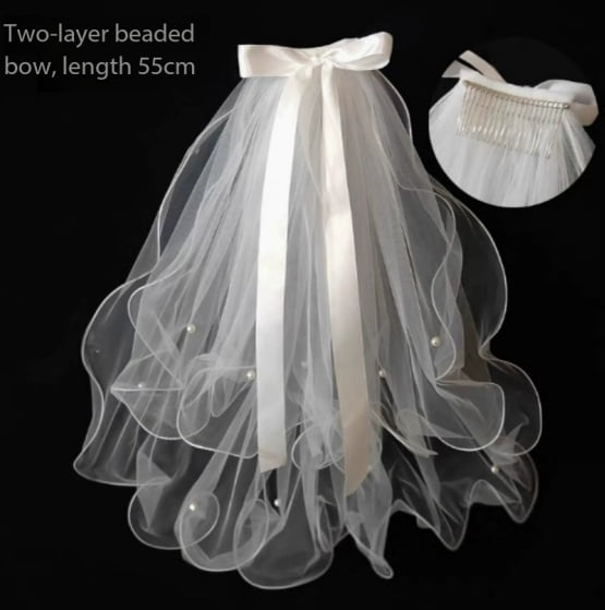 Bridal Wedding Bow Puffy Veil Short | A must-have for super fairy ...