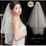 Bridal Wedding Veil Mid-Length Pearl Decorated Photo Studio Essential ...