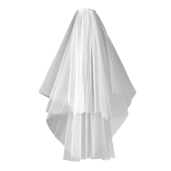 Bridal Wedding Veil Short Long Double-layered White Romantic Soft ...