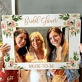 Bridal party handheld photo frame props with watercolor flowers and ...