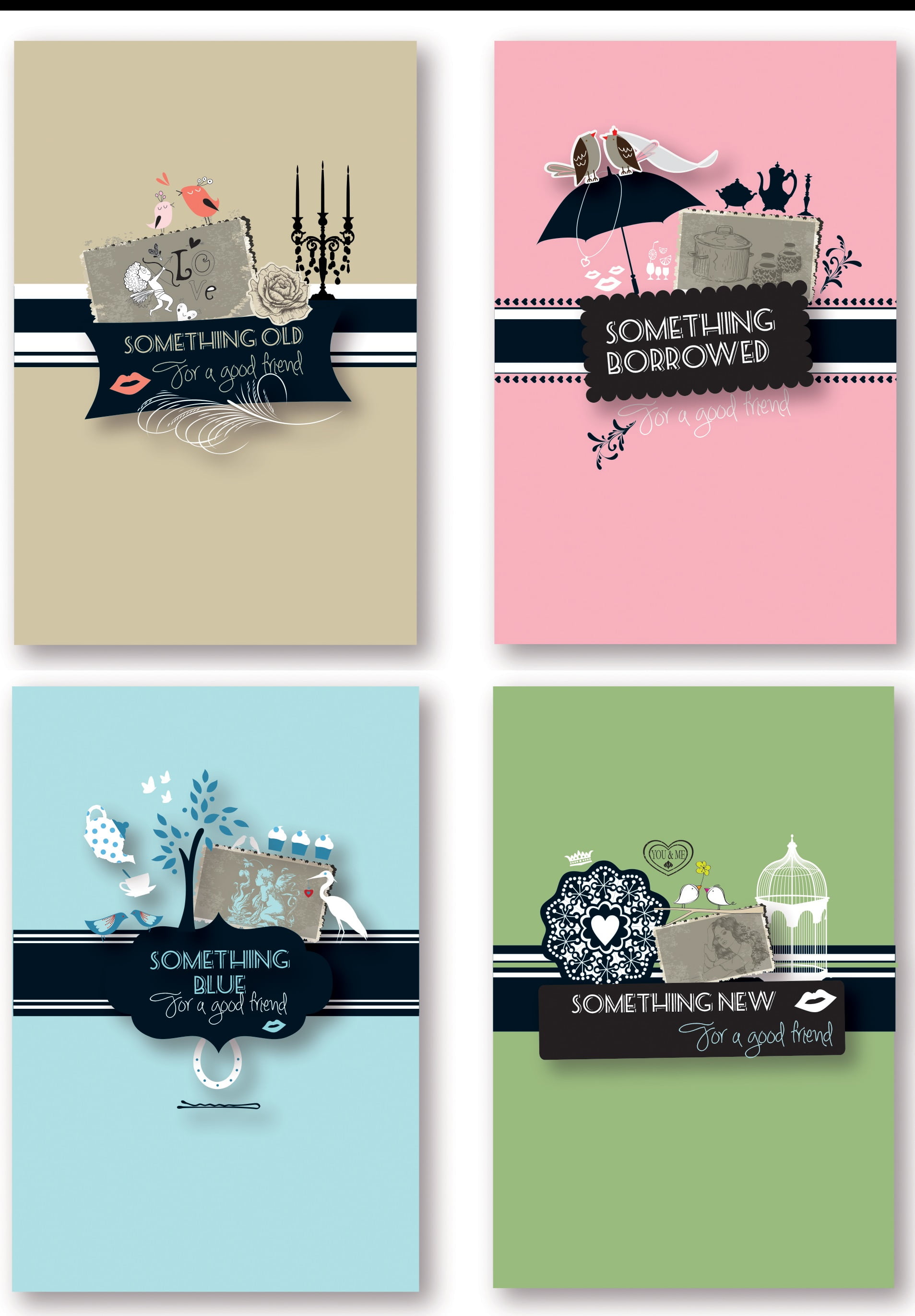 Briday Bridal Shower Save the Date Cards - Something Old, New, Borrowed ...