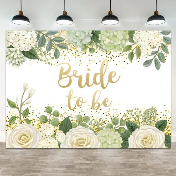 Bride to Be Backdrop White Rose Hydrangea Floral Wedding Background ...
