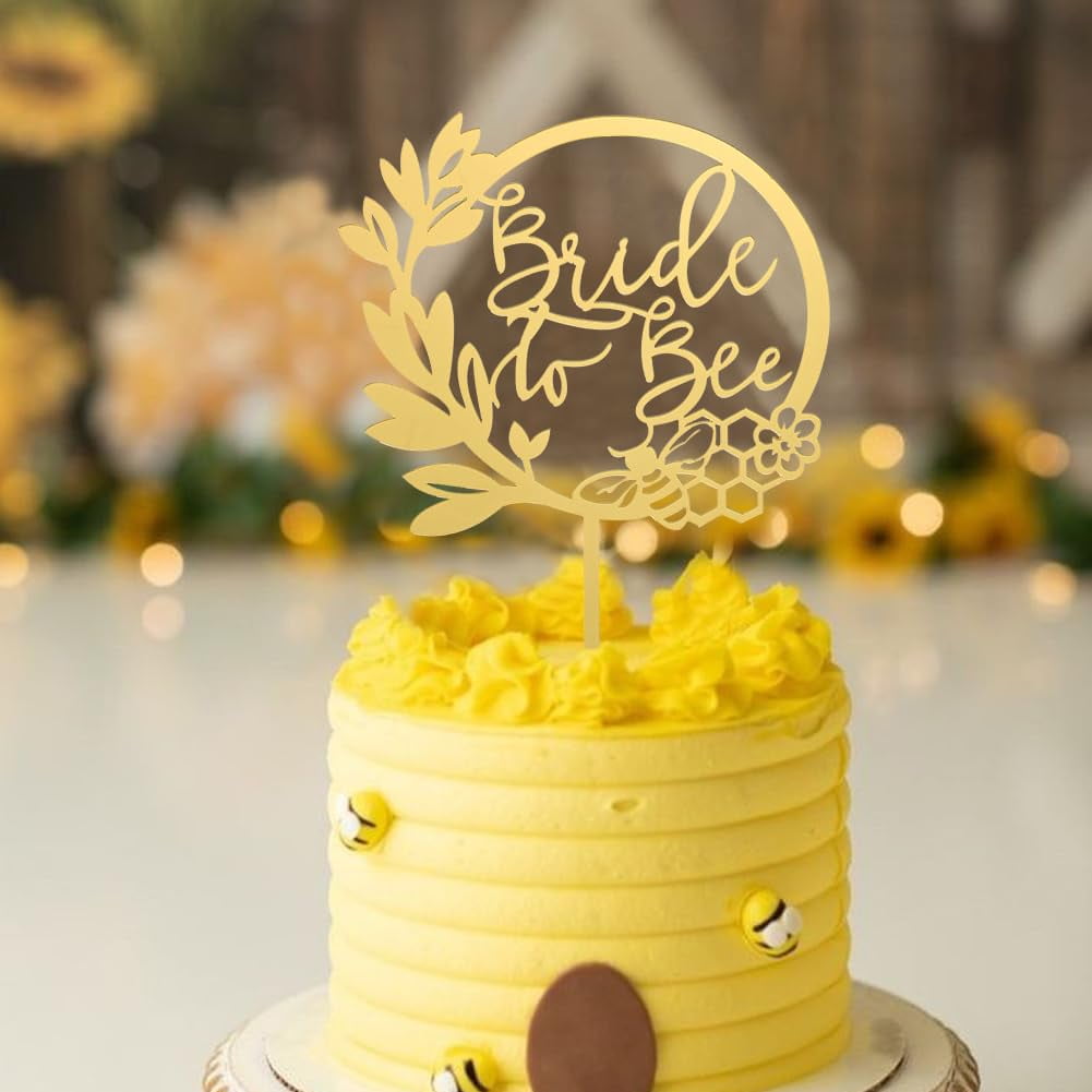 Bride to Bee AJH3 Wreath Wedding Cake Topper,wedding engagement theme ...
