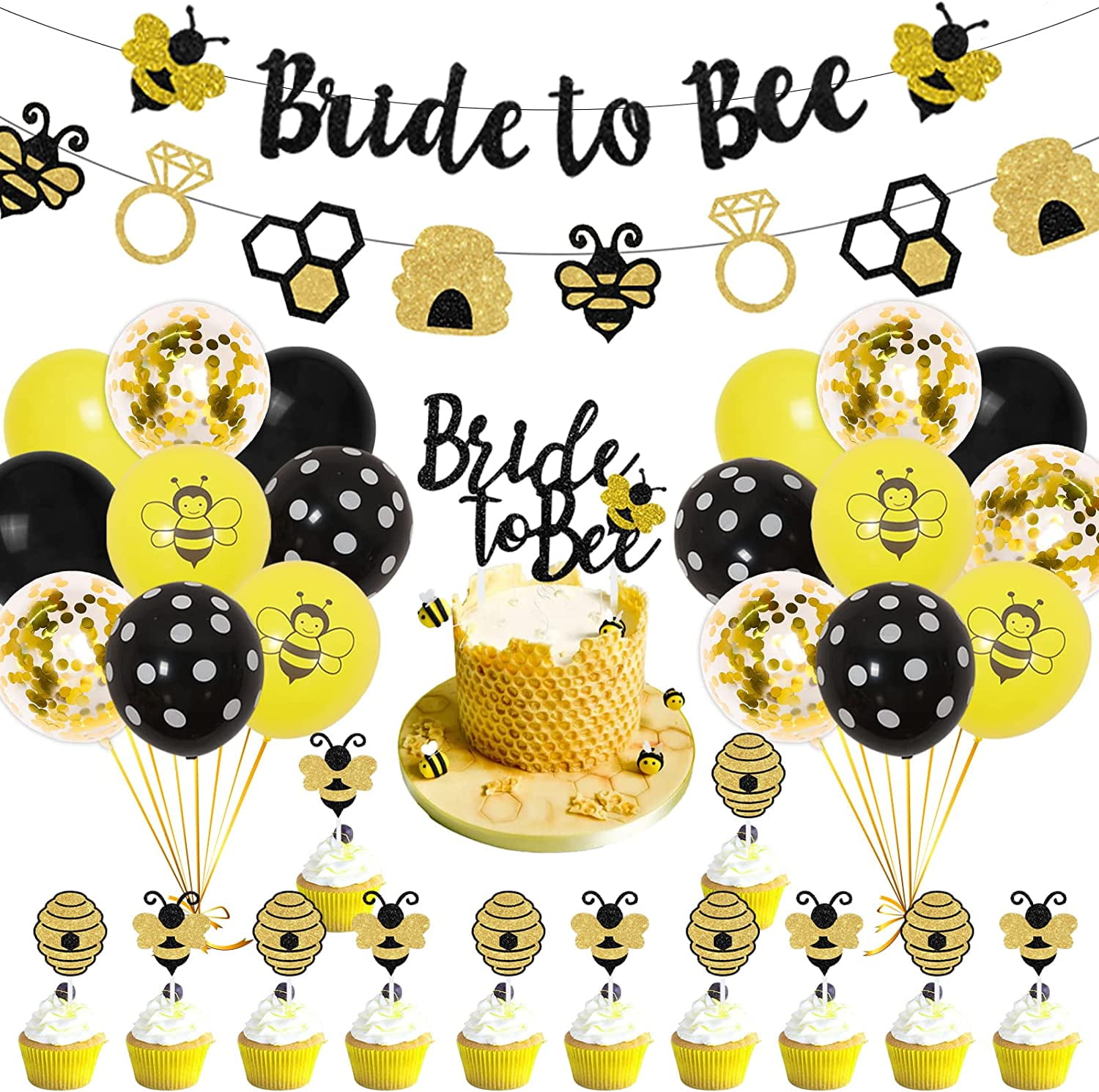 Bride to Bee Bridal Shower Decorations, Bride to Bee Banner Cake ...