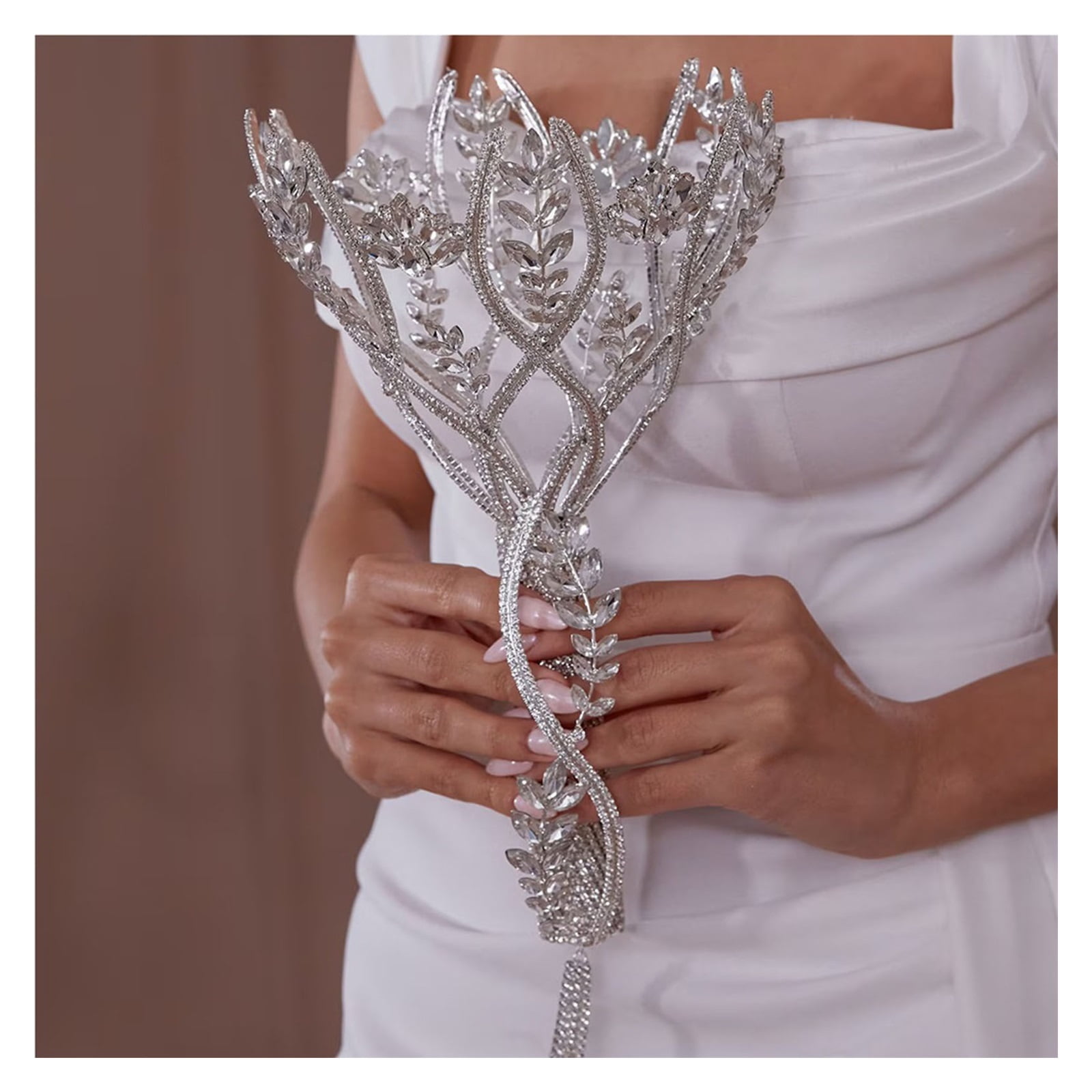 Bride Bouquet Holder, Silver Color, Luxury Wedding Accessories ...