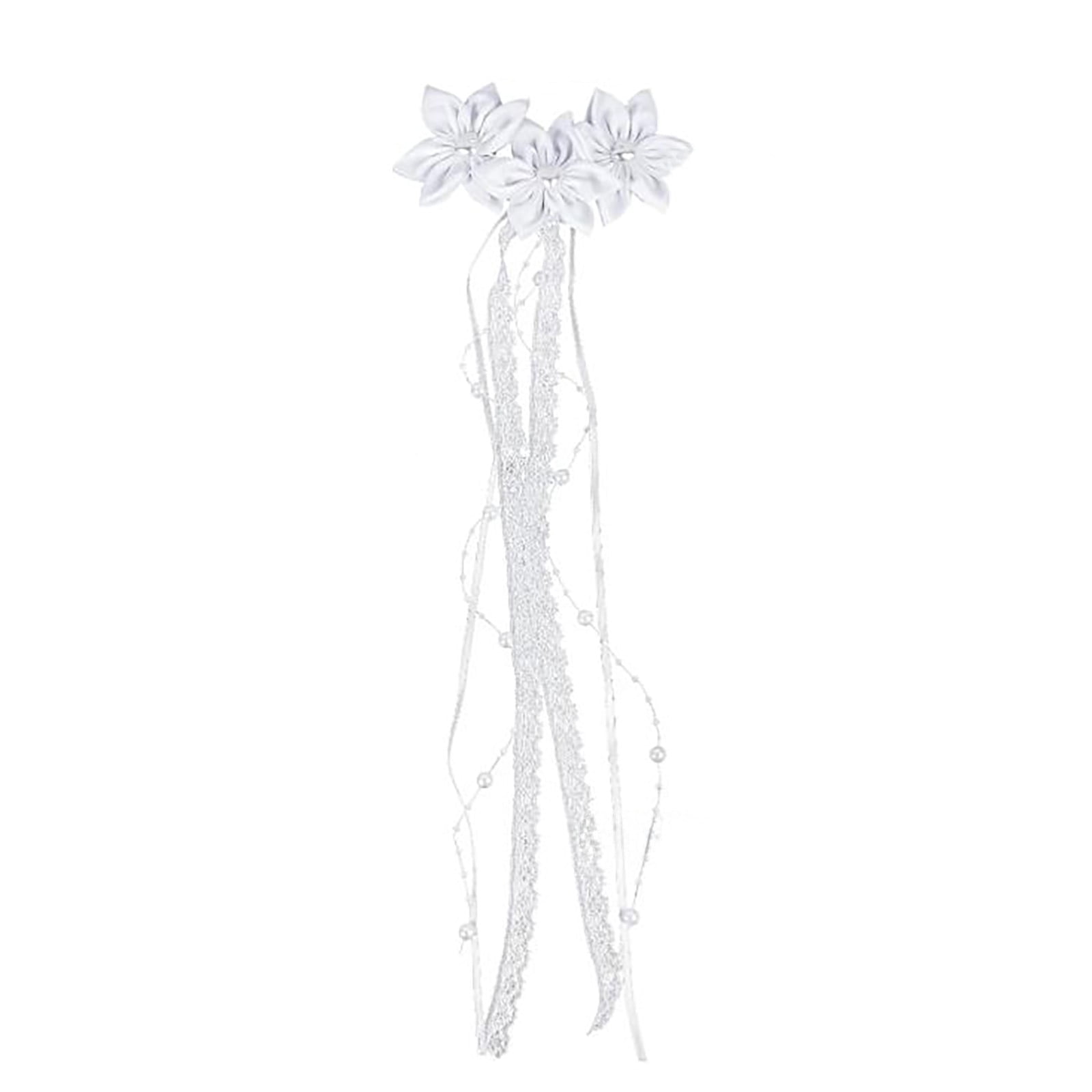 Bride Bow Flowing Hairpin Pearl Yarn Wedding Dress Headpiece Elegant ...