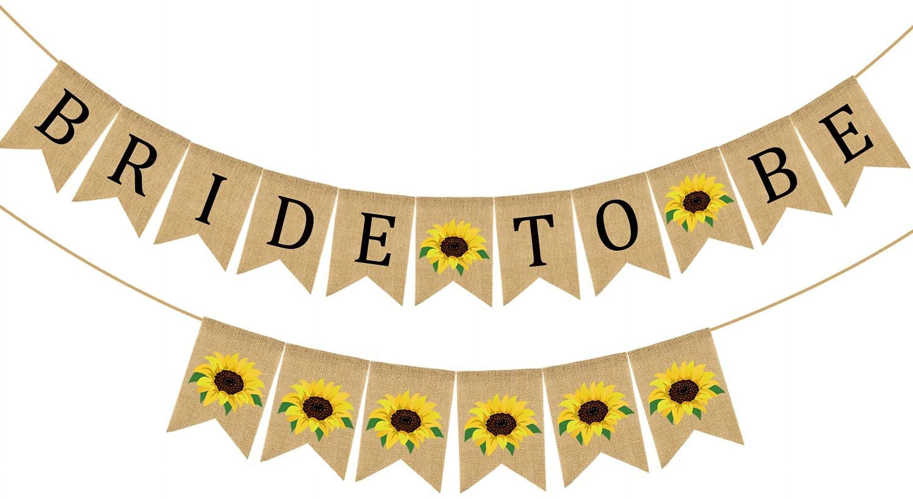 Bride to Be Burlap Banner Rustic Sunflower Bunting Garland Bridal ...