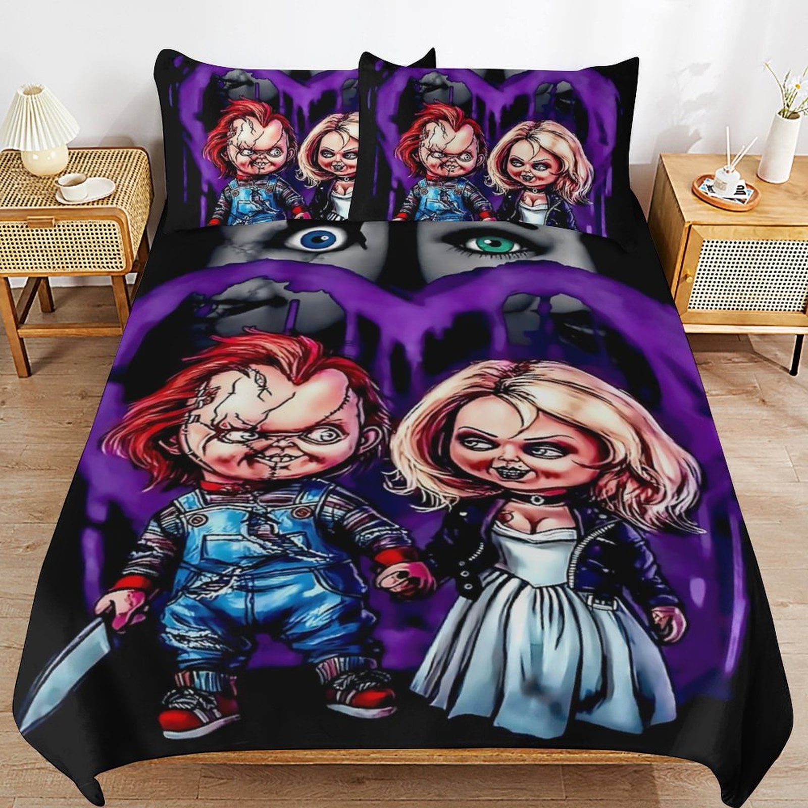 Bride of Chucky And Tiffany Bedding Set Duvet Cover Comfortable and ...