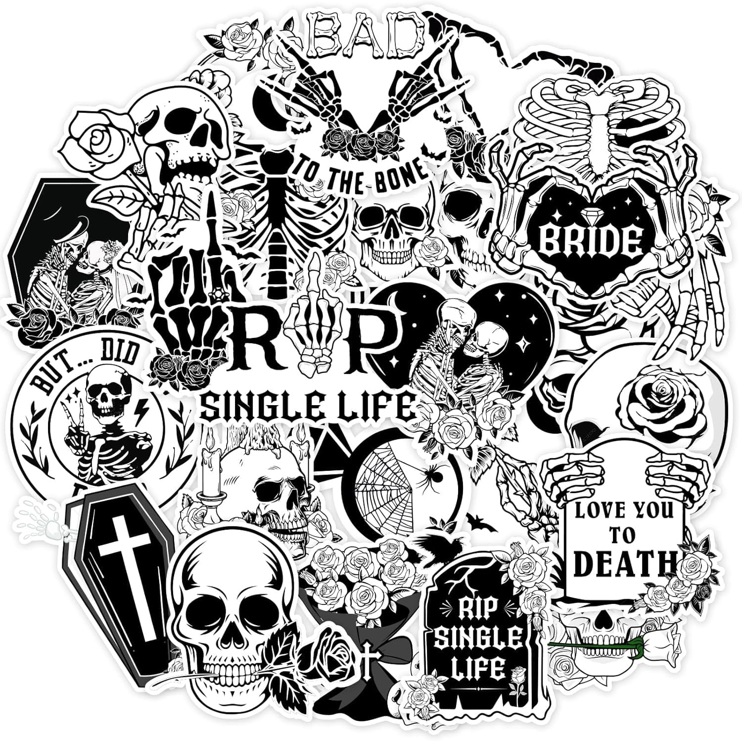 Bride or Die Wedding Stickers, 100Pcs Till Death Do Us Party ...