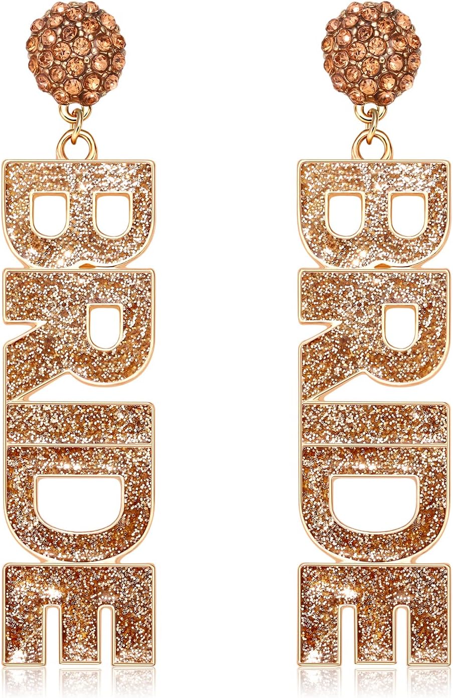 Bride Earrings ideal Pro for Wedding Day Fun Acrylic Glitter Bridal ...