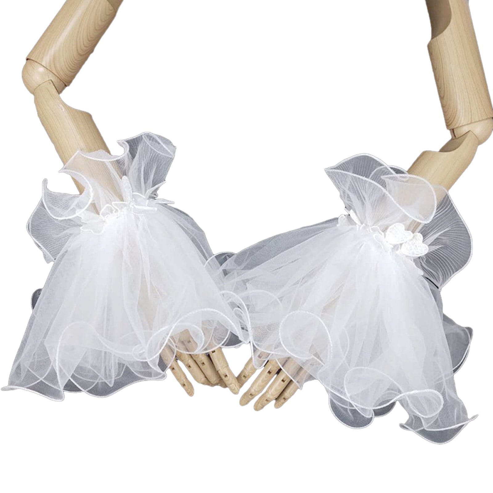 Bride Elastic Wrist Cuffs Lovely Flared Shape Removable Fake Sleeves ...